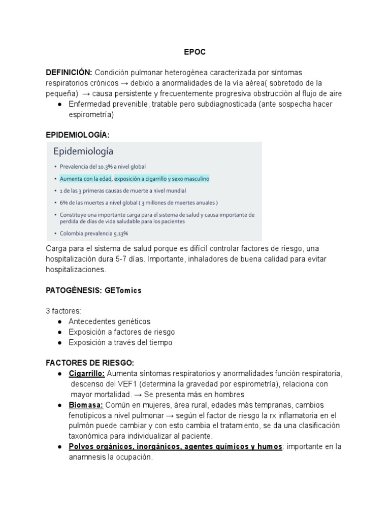 Clase Epoc | PDF | Enfermedad pulmonar obstructiva crónica | Asma