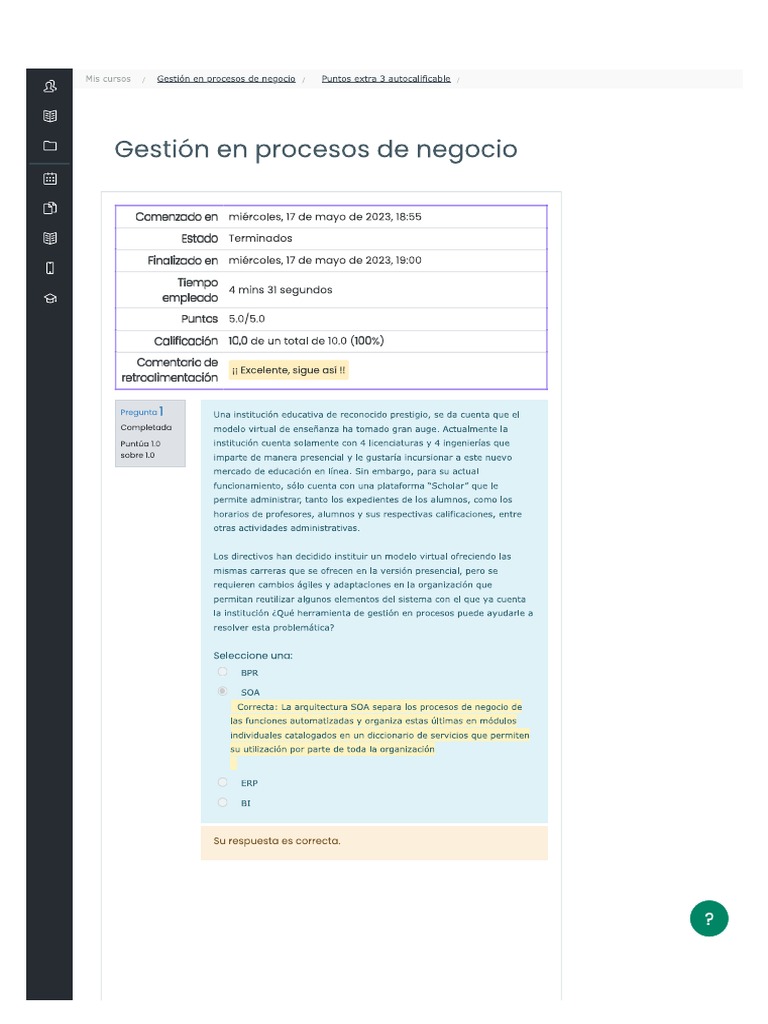 Punto Extra Autocalificable Senama-3 Gestión en Procesos de Negocio | PDF