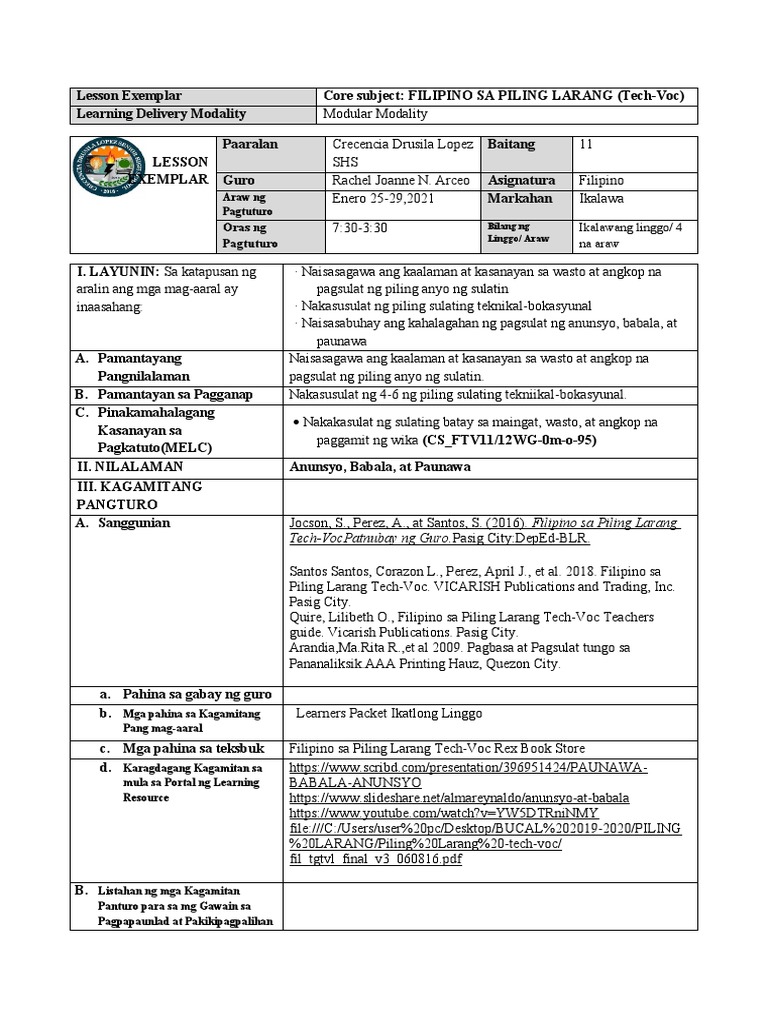 LE-FPL Week 3 - 2ndquarter | PDF