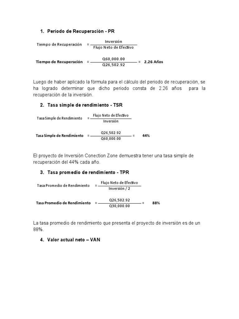 Proyecto de Inversion - Formulas de Word | PDF