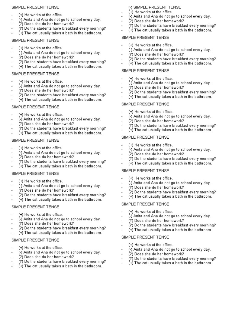 Soal Simple Present | PDF | Language Mechanics | Grammar