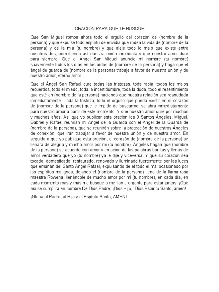 Oración para Que Te Busque | PDF