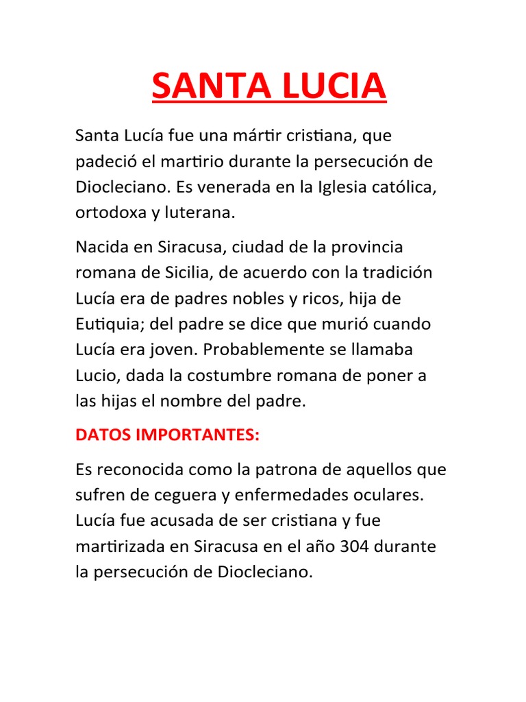 Santa Lucia | PDF