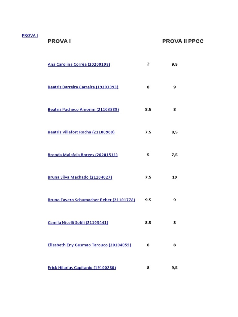 PROVA 1 e 2 7225 | PDF