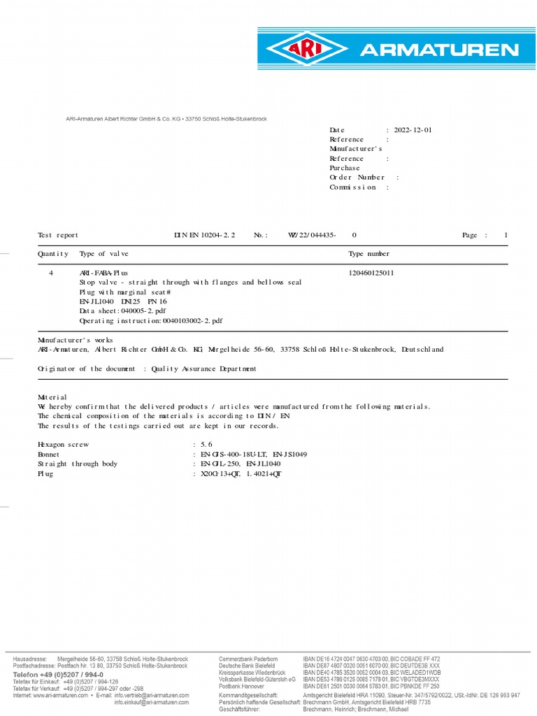 ARI Material Information | PDF