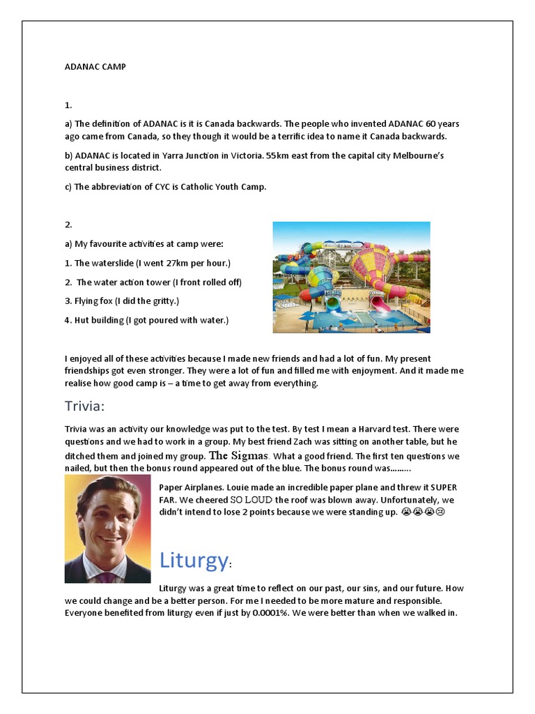 Adanac Camp Reflection Answers | PDF
