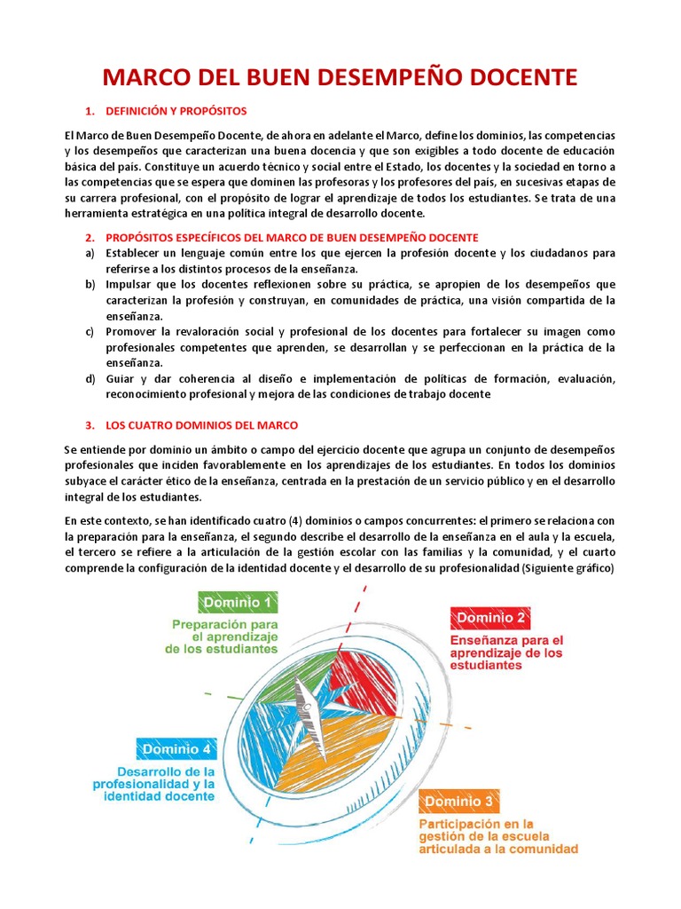 MARCO DEL BUEN DESEMPEÑO DOCENTE X | PDF | Enseñando | Maestros