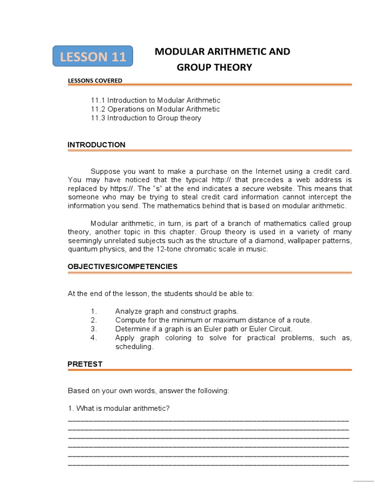 MMW LESSON 11 - Modular - Arithmetic - and - Group - Theory CHRISTIAN ...