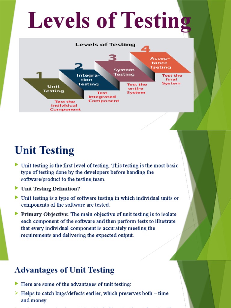 Levels of Testing | Download Free PDF | Software Testing | Top Down And ...