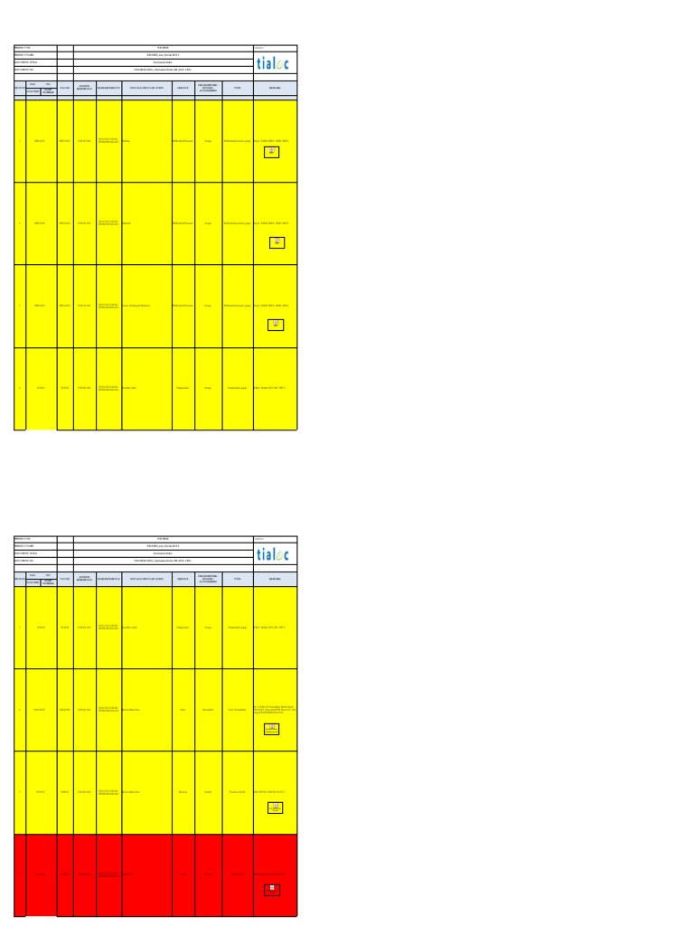 Project Instrument Index | PDF | Continuum Mechanics | Gas Technologies