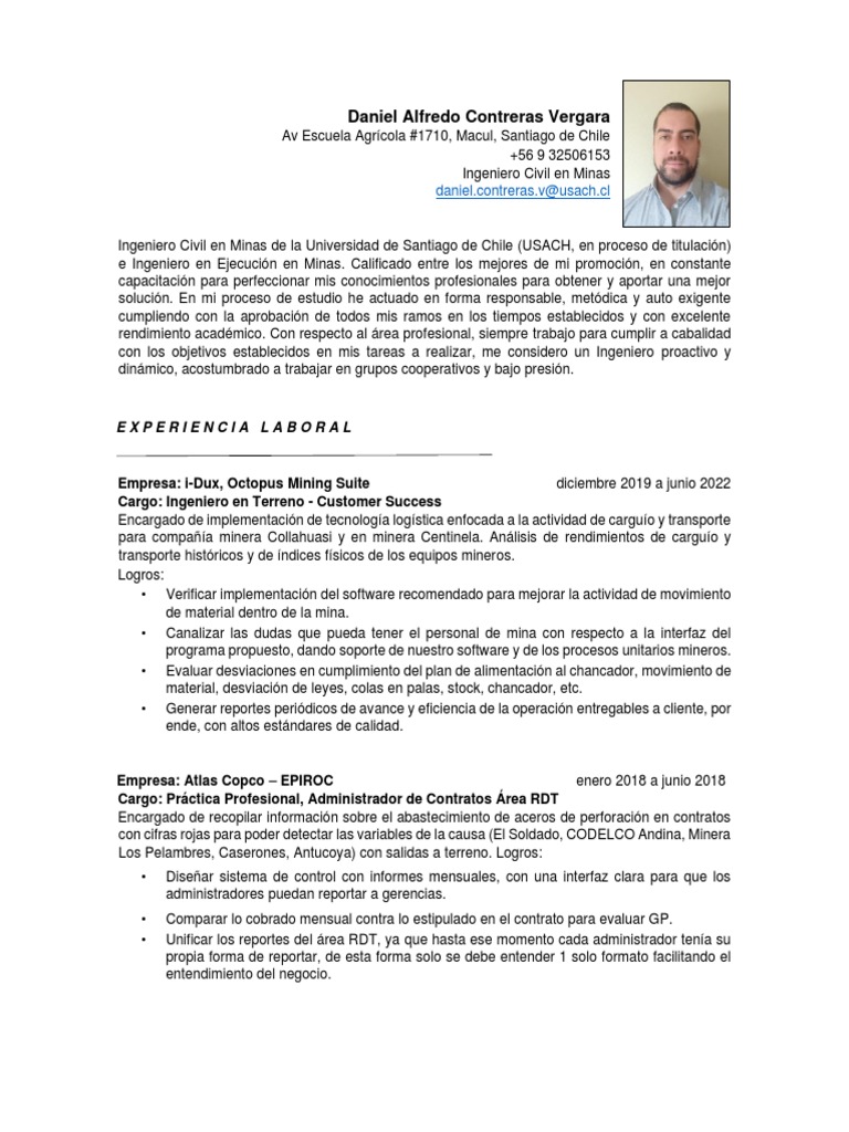 CV Daniel Contreras Vergara - 2022 - 2 | PDF