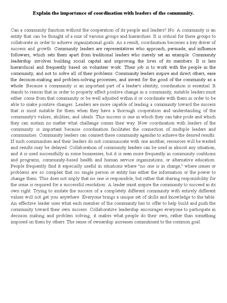 Assignment-Interview With The Leader | PDF | Leadership | Community