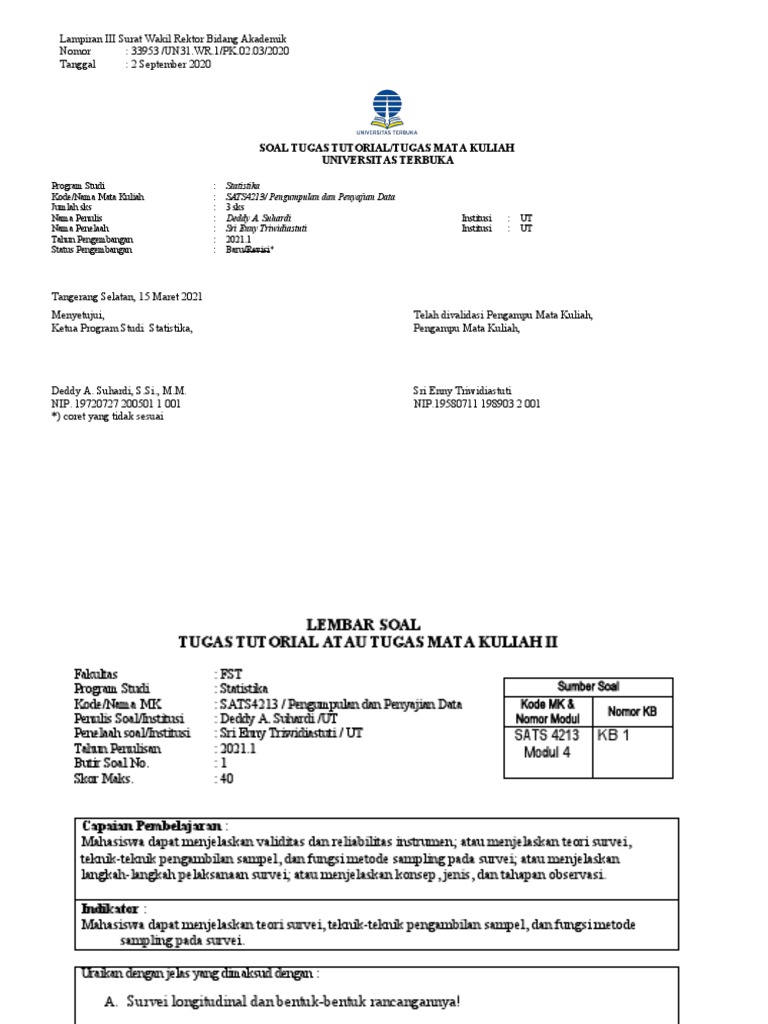 A Soal SATS4213 Tugas2 | PDF