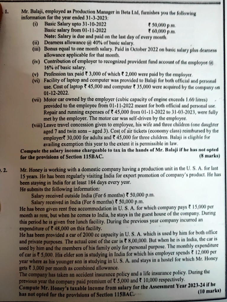 (Iv) Contribution of Employer To Recognizod Provident Fund Account of ...