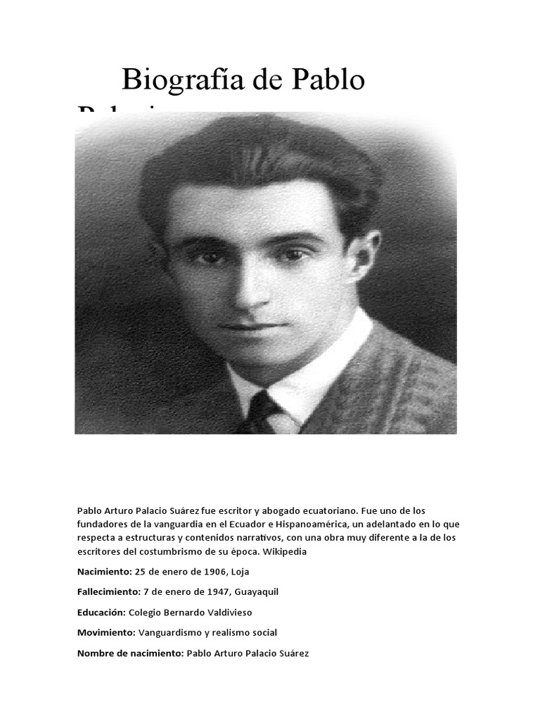 Biografía de Pablo Palacios | PDF