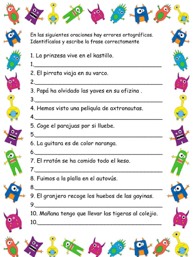 Oraciones Ortografía | PDF