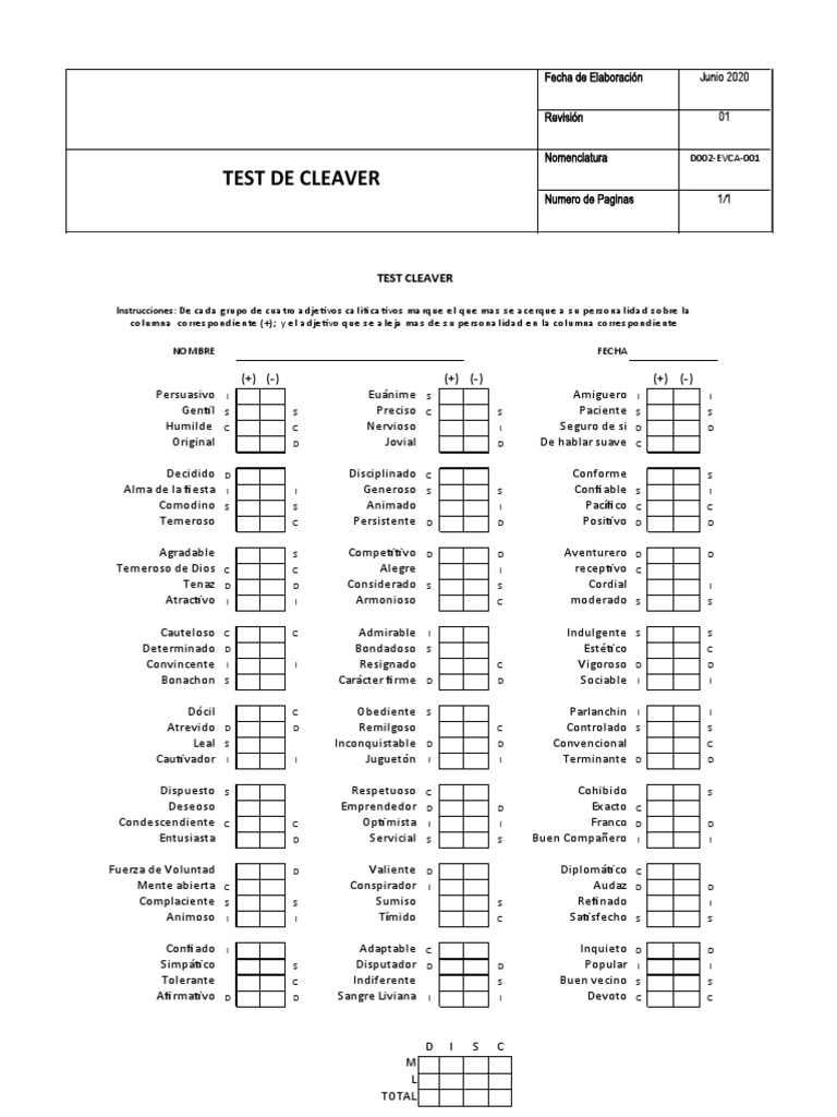 Hoja de Respuestas Cleaver | PDF