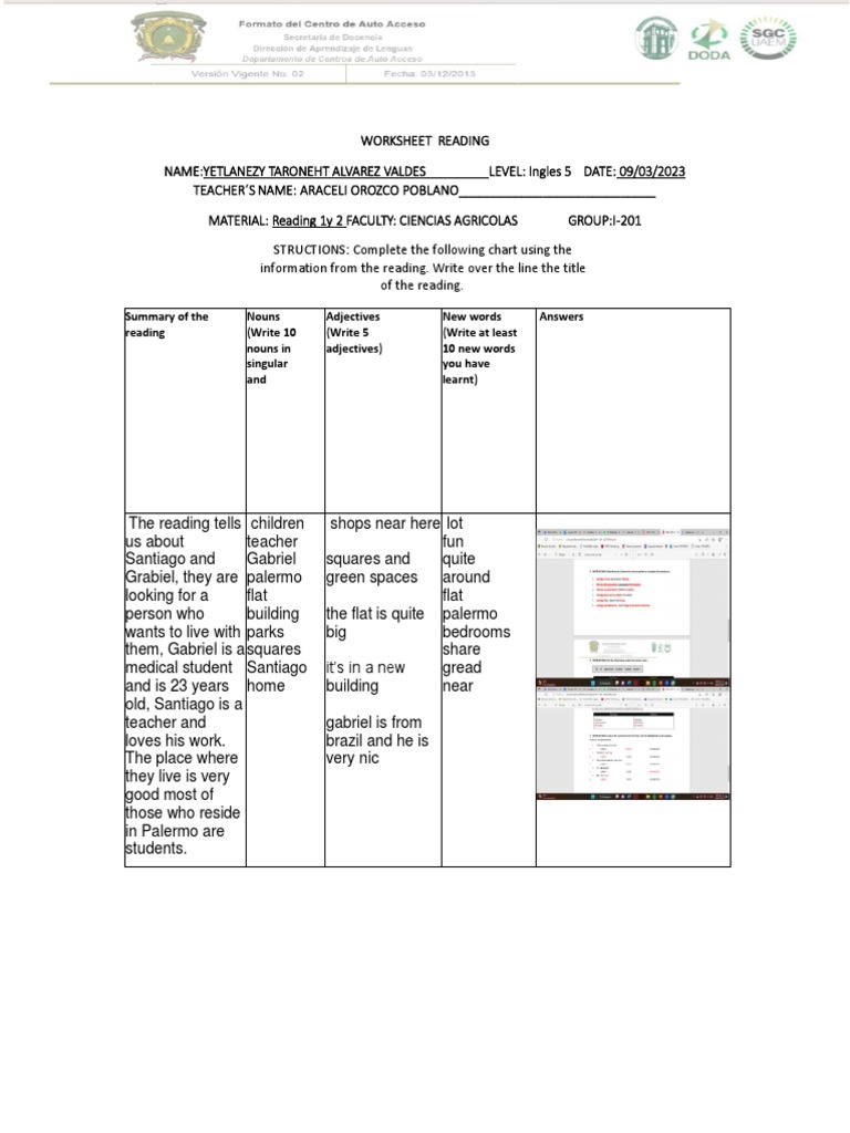 Worksheet Reading | PDF