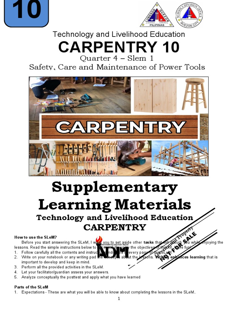 SLM 1 CARPENTRY 10 4th Quarter | PDF | Technology & Engineering