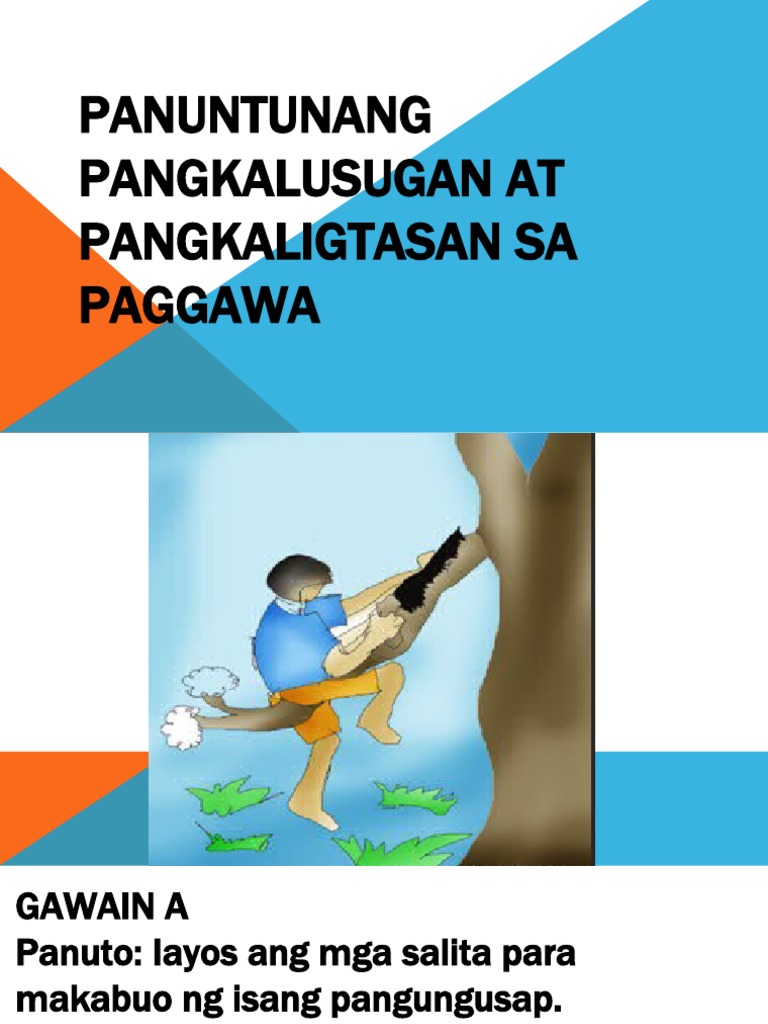 EPP 5 Q4 WEEK 2 LESSON 3 Panuntunang Pangkalusugan at Pangkaligtasan Sa ...