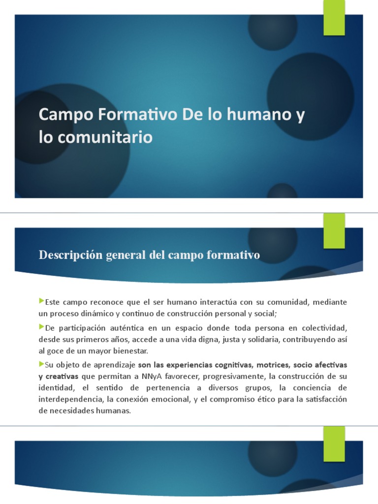 Campo Formativo de Lo Humano y Lo Comunitario | PDF | Las emociones | Creatividad
