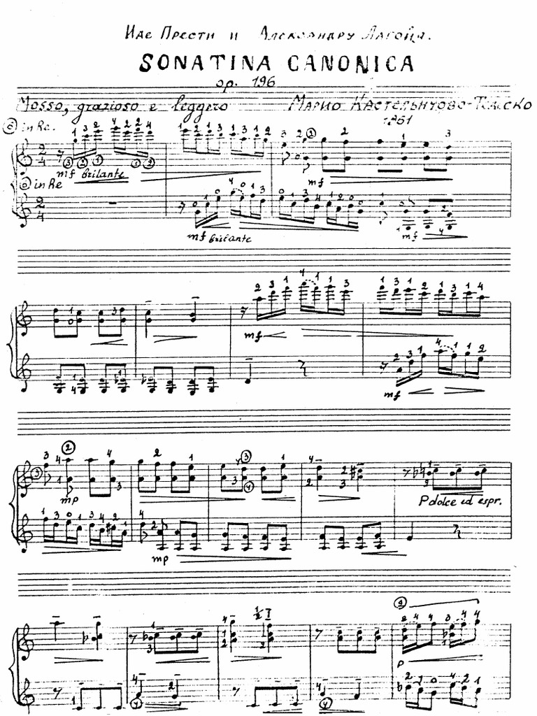 Sonatina Canonica - Mario Castelnuovo Tedesco | PDF