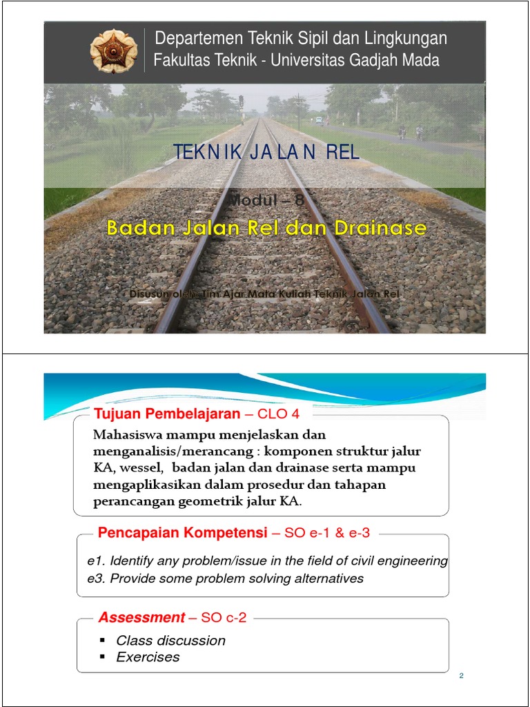 Modul 8 - Badan Jalan Rel Dan Drainase | PDF