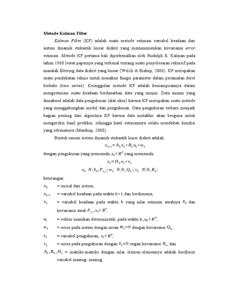 Metode Kalman Filter | PDF