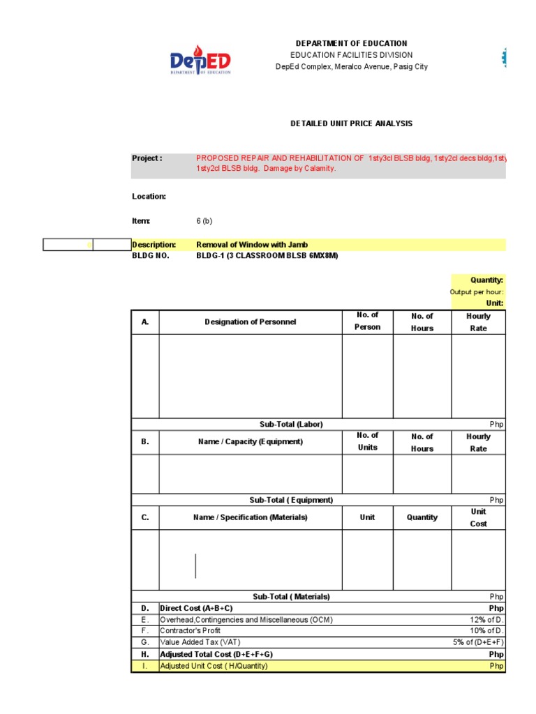 Sample Dupa Vfmes Repair | PDF | Cost | Taxes