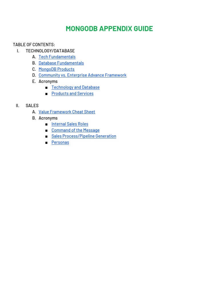 MongoDB Appendix | PDF