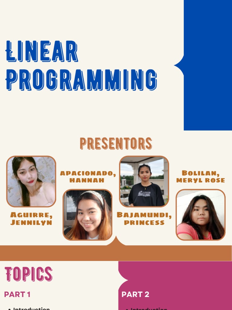 Linear Programming - Group 1 | PDF | Linear Programming | Mathematical ...