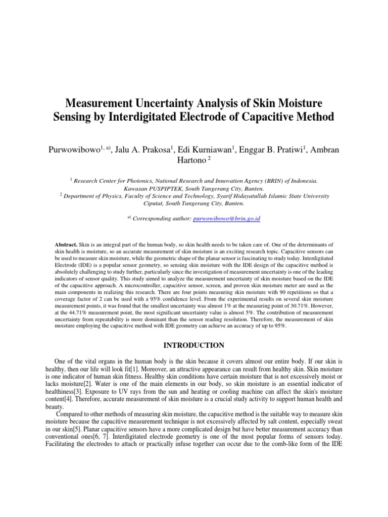 [1] Measurement Uncertainty Analysis of Skin Moisture by Interdigitated ...