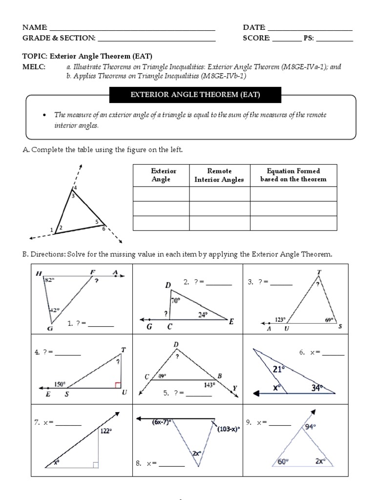 Triangle Inequality Activities | PDF