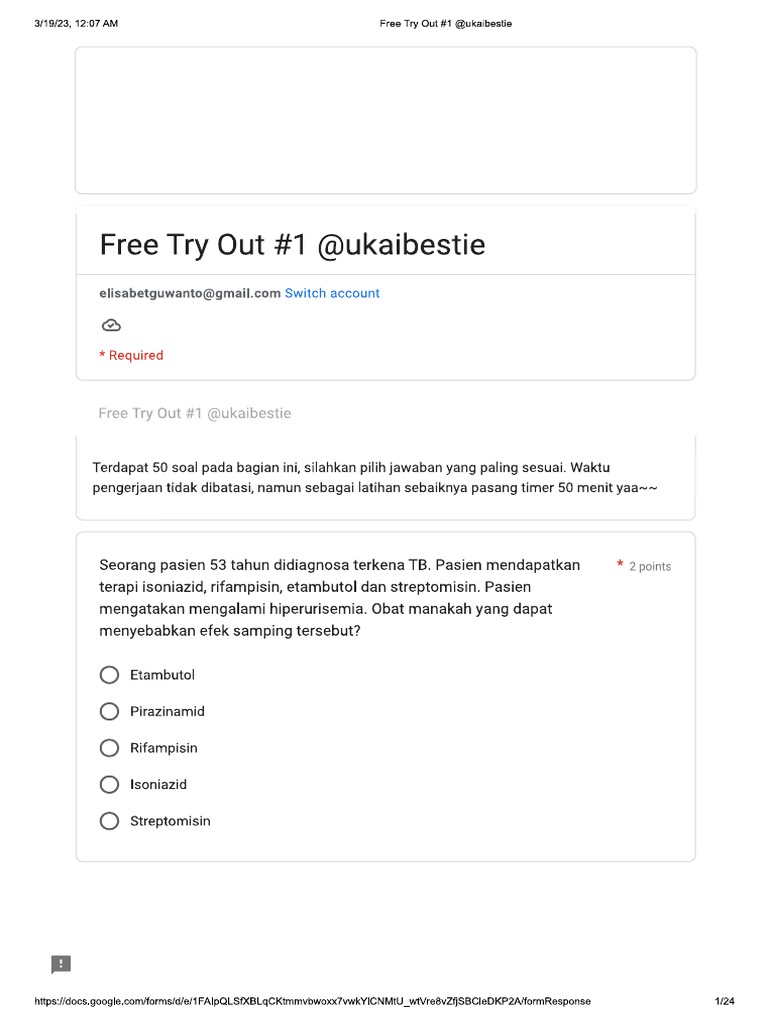 Soal UKAI Free Tryout | PDF