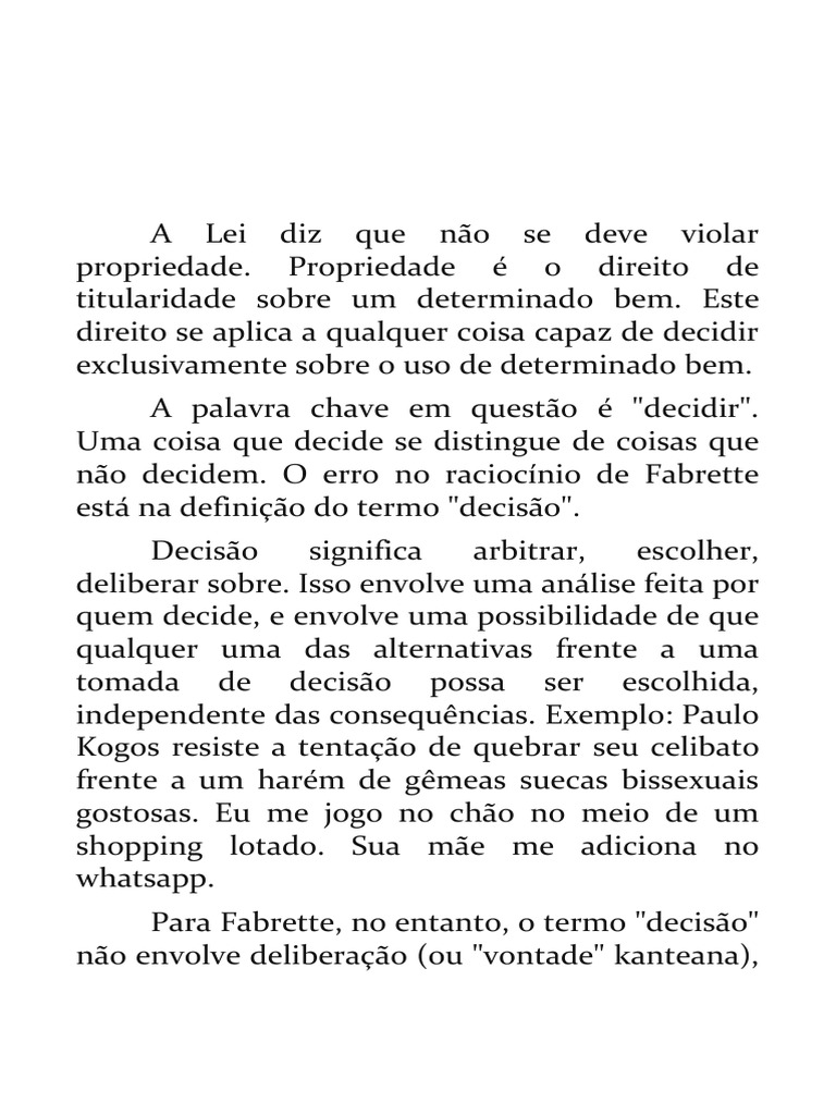 FABRETTE - Porque Animais Não São Proprietários (Libertarianismo) | PDF ...
