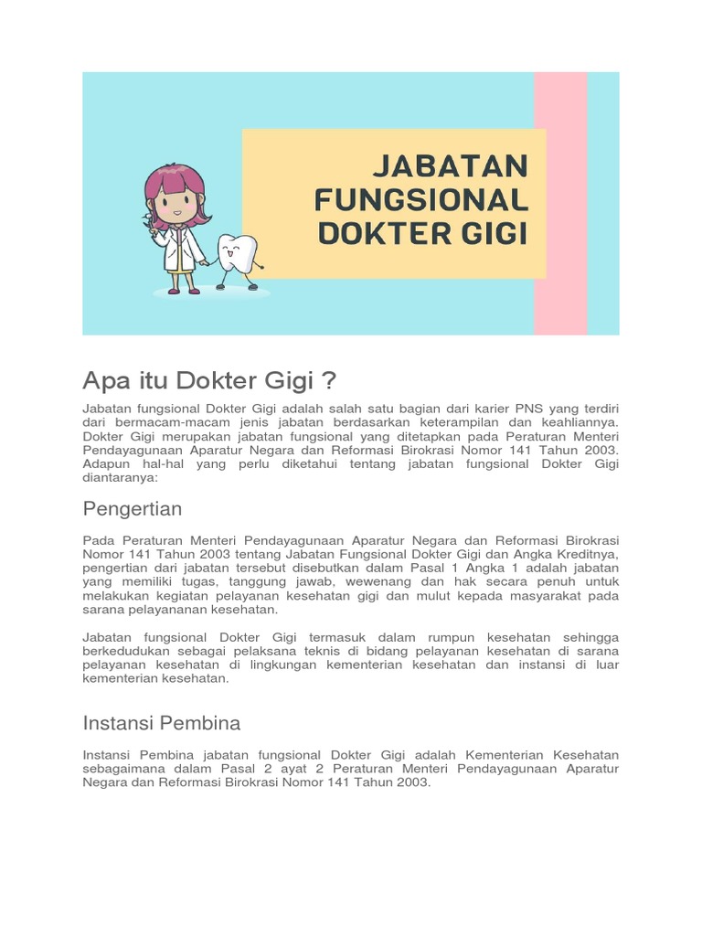 Apa Itu Dokter Gigi | PDF