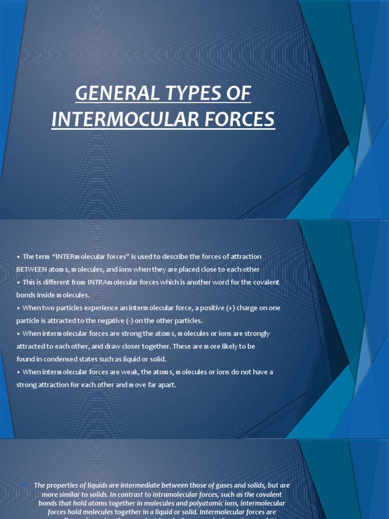 Understanding Intermolecular Forces | PDF | Intermolecular Force ...