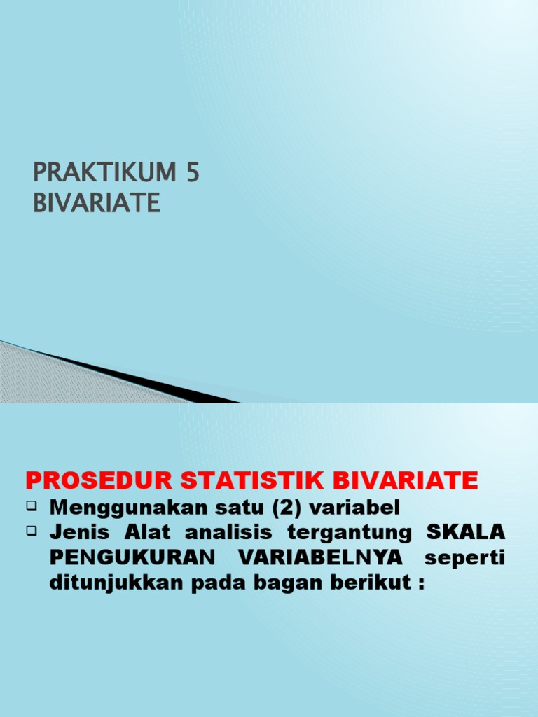 Analisis Model Bivariat Statistika | PDF