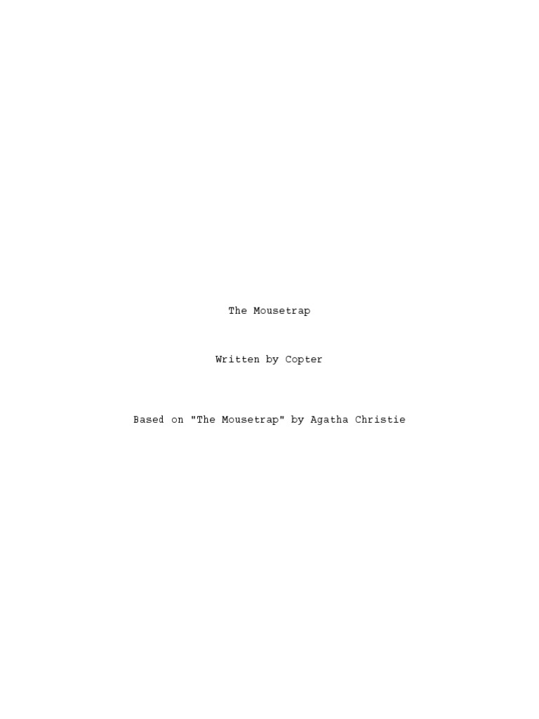The Mousetrap Script 2023 | PDF