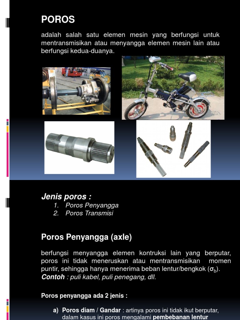 Jenis dan Perhitungan Poros Mesin | PDF