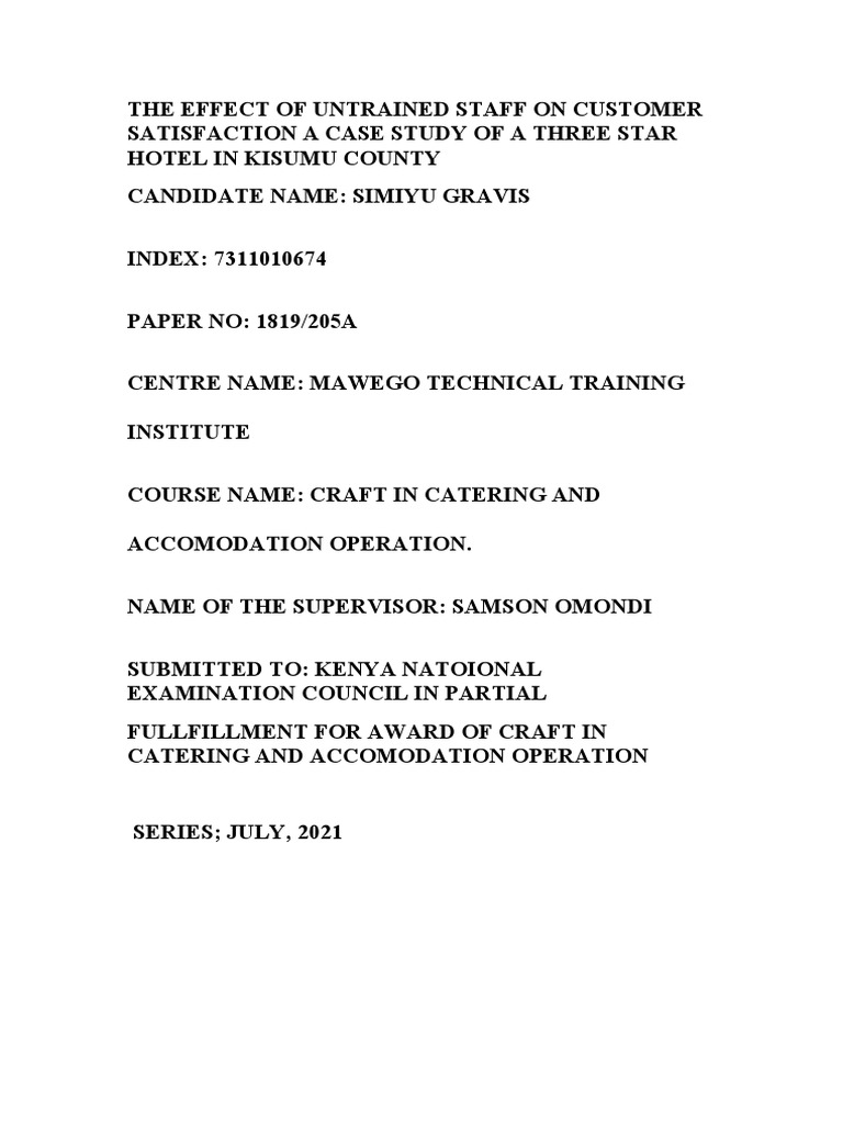 Effect of Untrained Staff | PDF