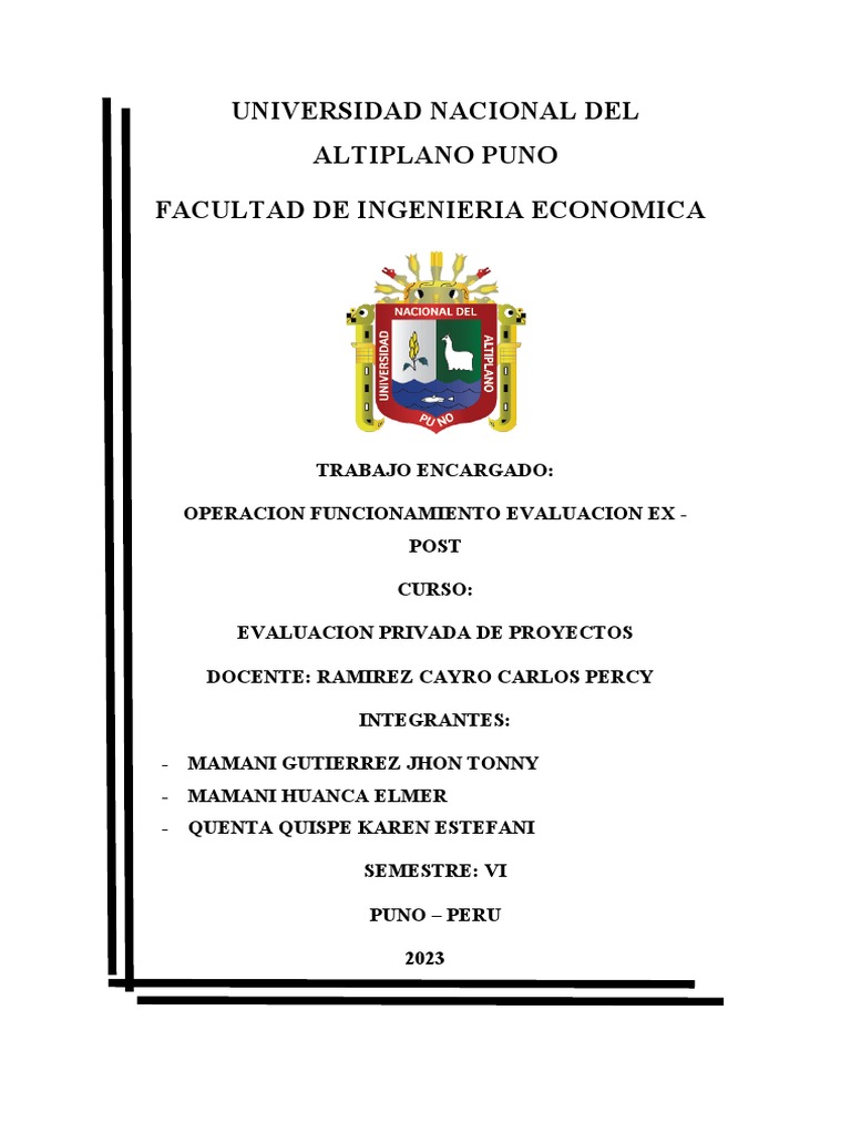 Evaluación Ex Post - Trab. | PDF