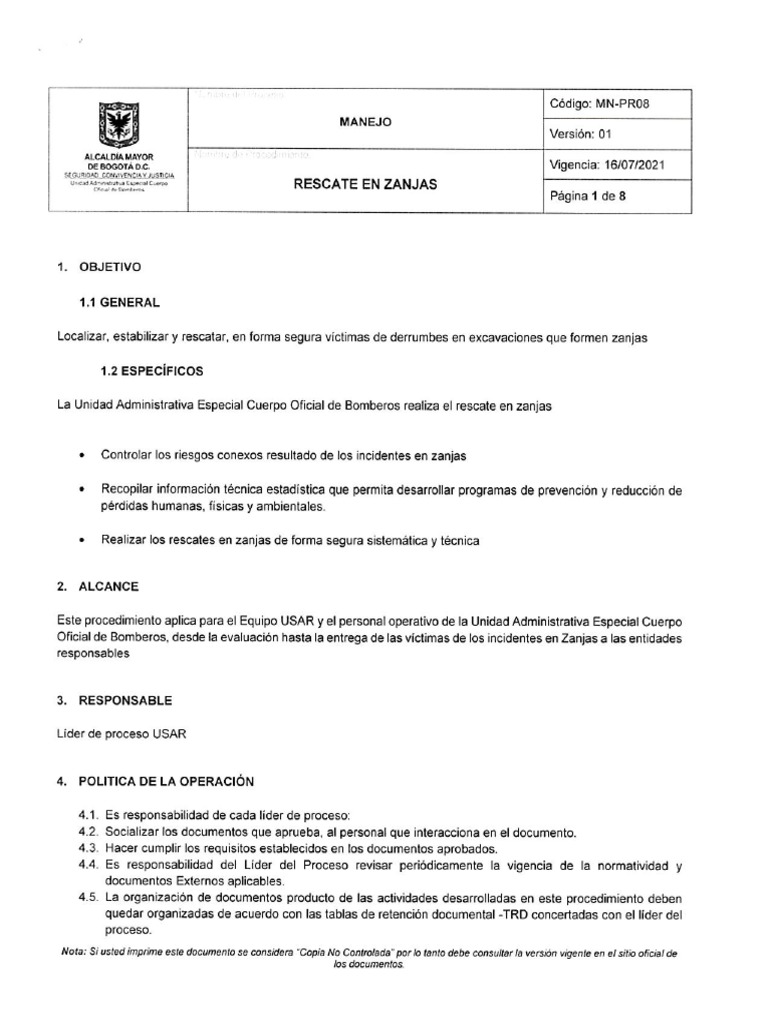 Rescate en Zanjas (1) | PDF