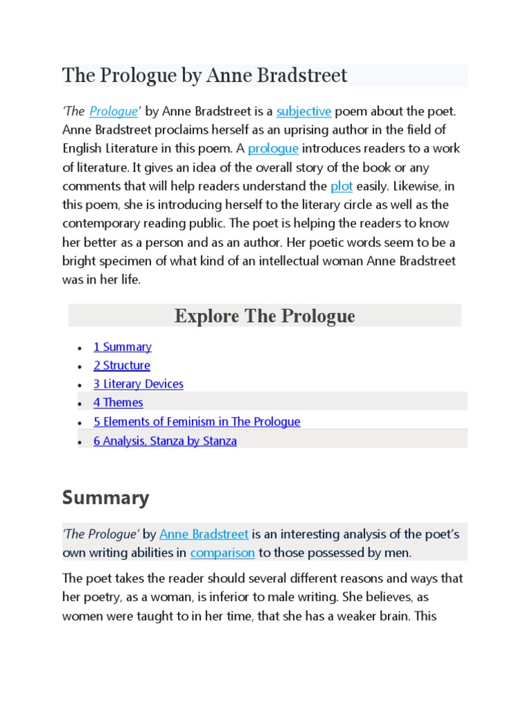 The Prologue Final | PDF