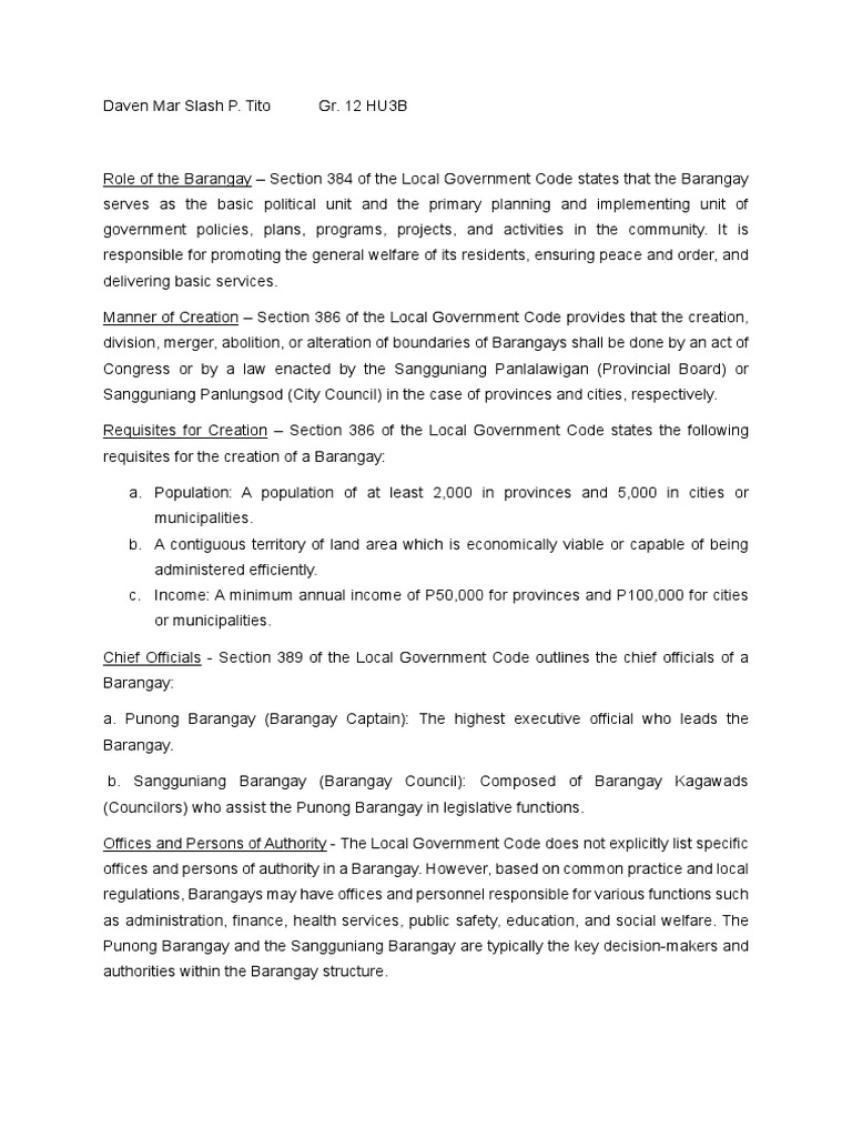 Local Government Code | PDF | Government | Governance