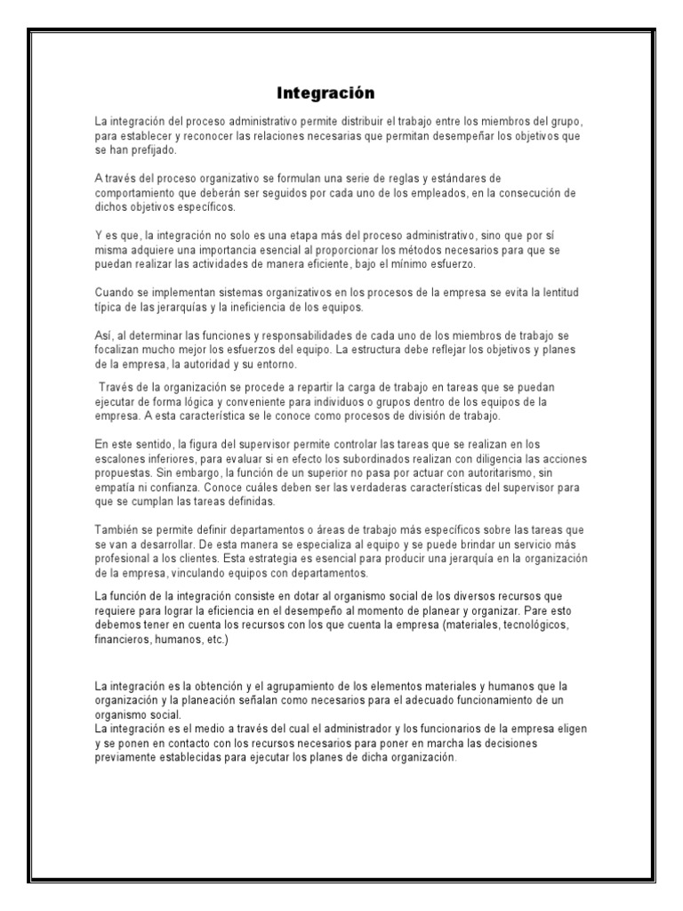 Proceso de Integración Administrativa | PDF | Reclutamiento | Gestión ...