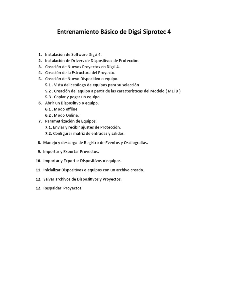Entrenamiento Básico de Digsi Siprotec 4 | PDF