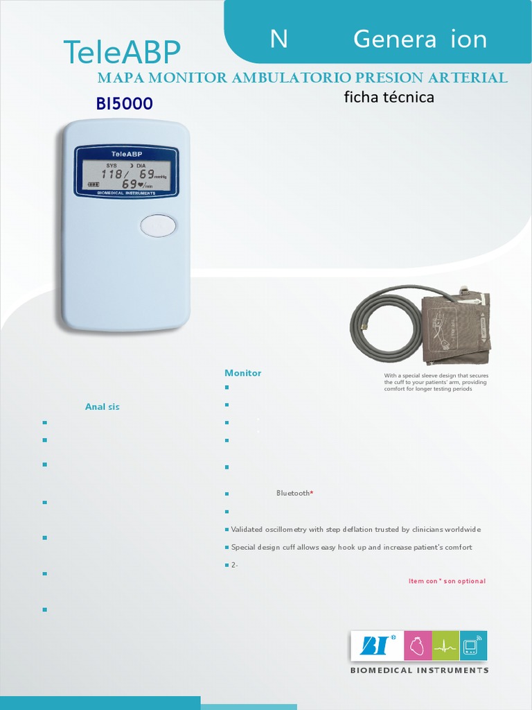 ABPM Bi Español Ficha Tecnica Bi 5000 | PDF | Presión sanguínea ...