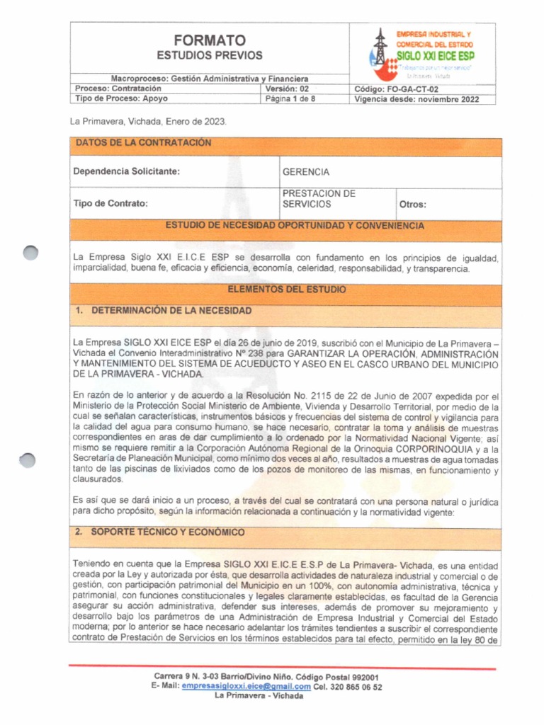 ESTUDIO PREVIO | PDF