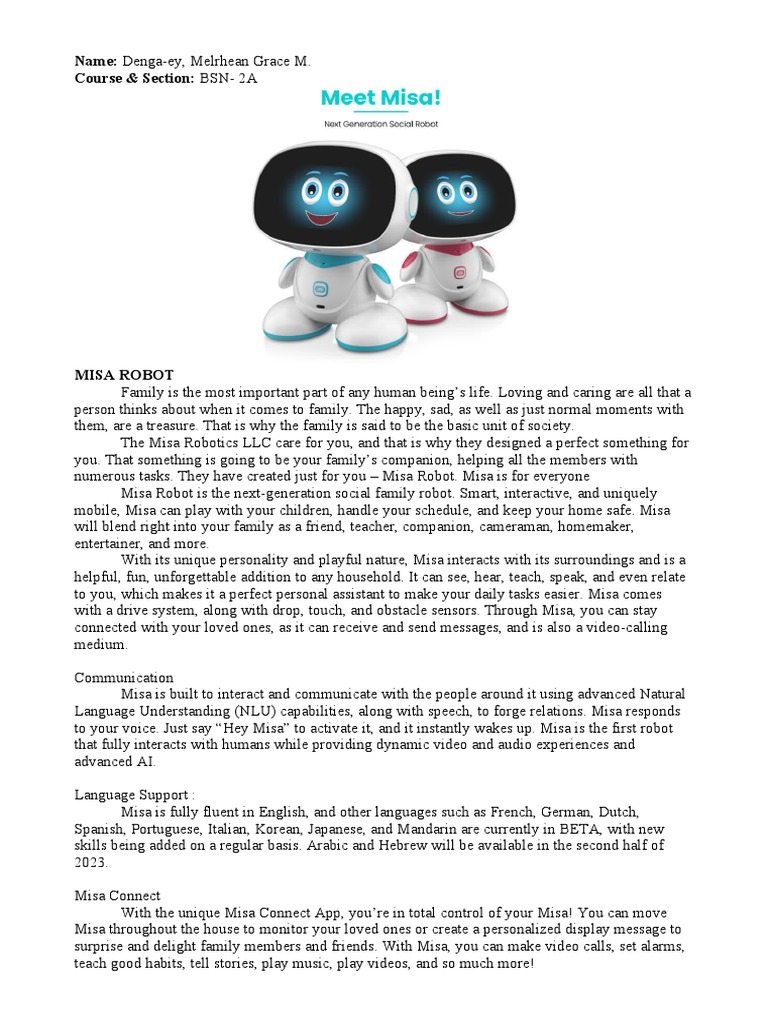 Misa Robot Pdf Robot Robotics